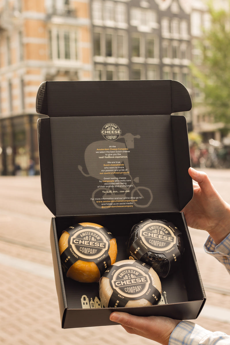 Giftbox Gouda Baby - Naturel, Goat & Truffle – Amsterdam Cheese Company